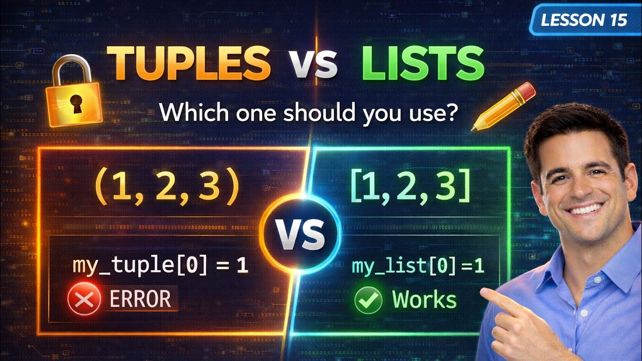Python Tuples vs Lists: What’s the Difference? | Python Tutorial #15 (2026)