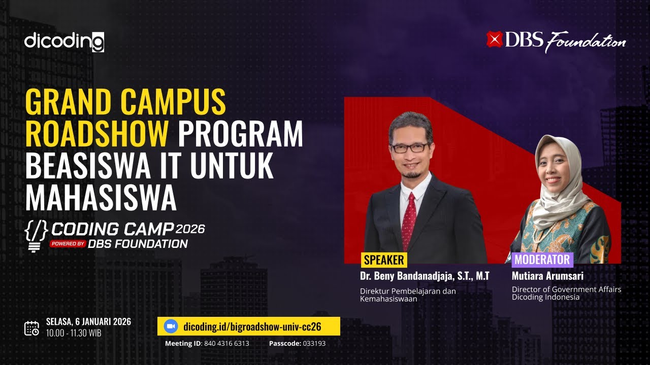 Rekaman Sosialisasi bersama Dikti: Program Coding Camp 2026 Powered by DBS Foundation