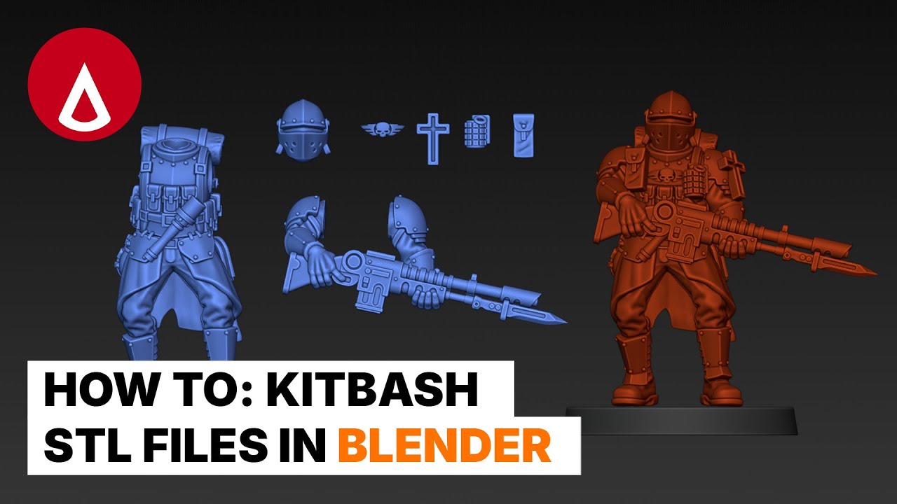 Blender Tutorial - How To: Easily Kitbash STL files for 3D Printing