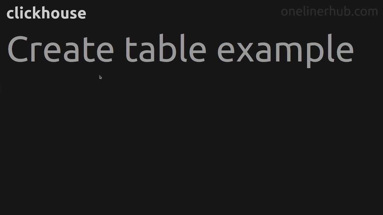 Create table example #clickhouse