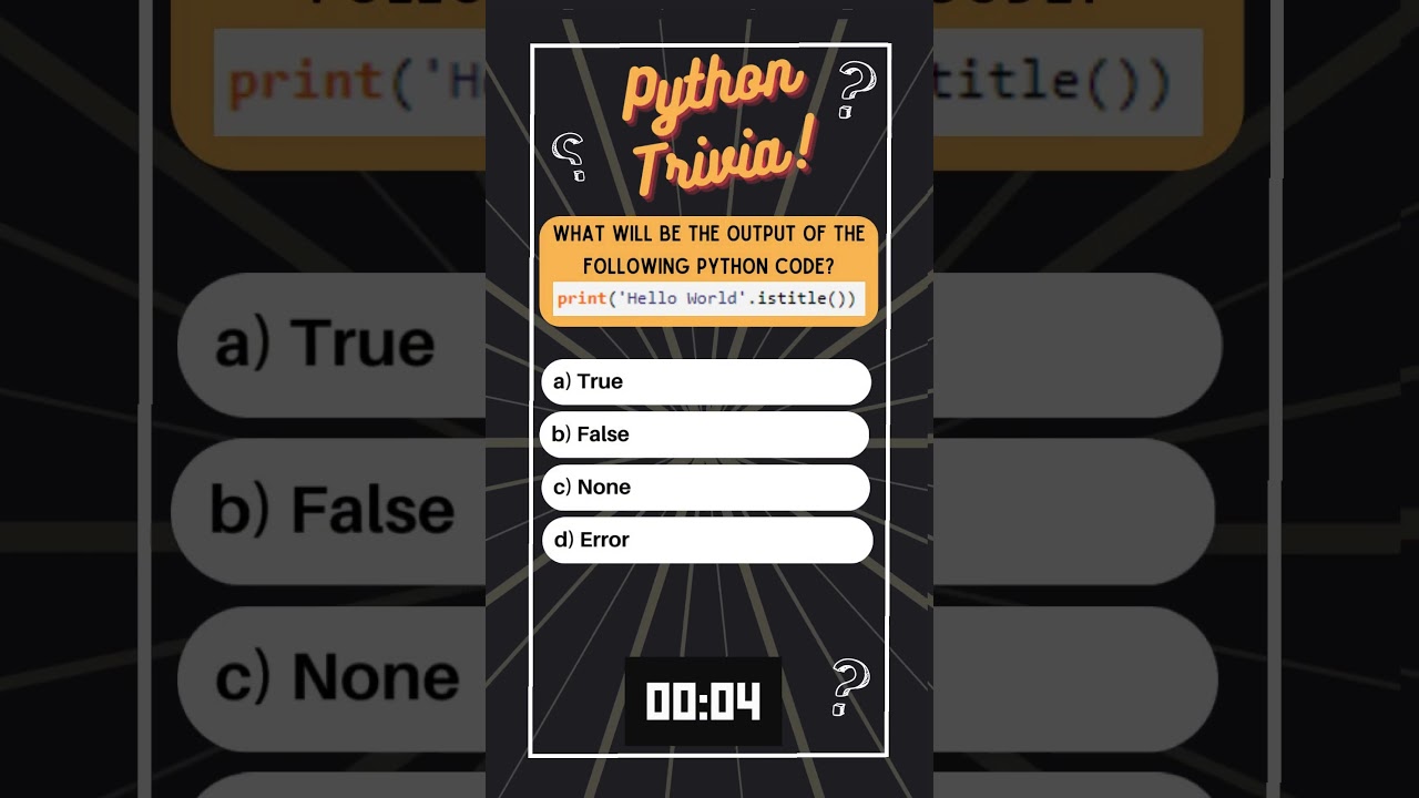 Python Trivia   String 100 #coding #python #techcommunity #shorts #trending #viral #datascience