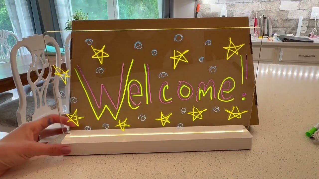 LED Color Note Board | Acrylic Illuminated Dry Erase Board (Rechargeable!)