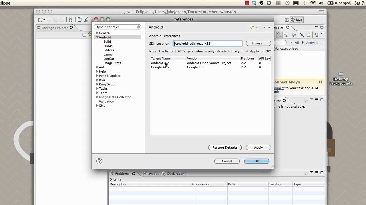 Android Application Development Tutorial - 4 - Setting up an Android Project