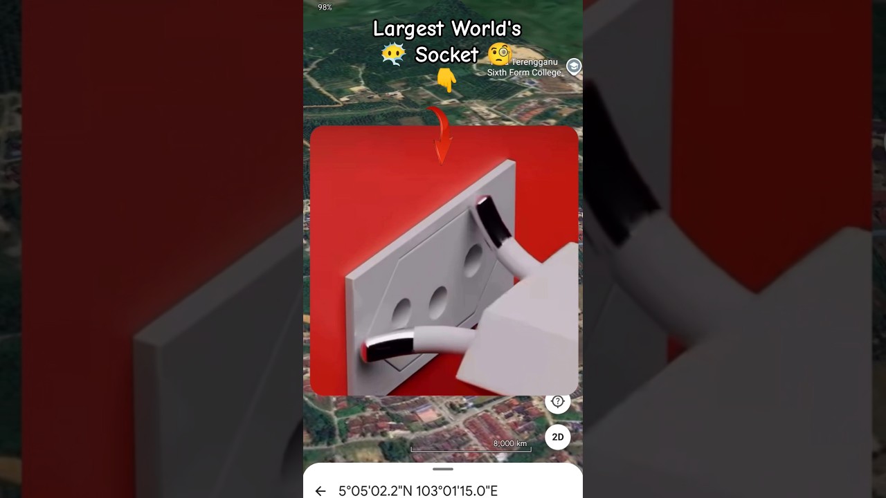 😶‍🌫️😱 Largest World's Socket on google maps and google earth #shots #universalskt