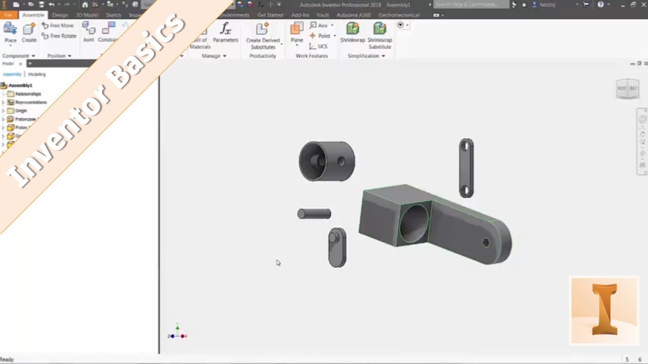 Inventor 101: Placing and Orienting Parts in an Assembly