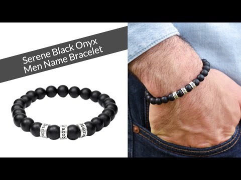 Serene Black Onyx Men Name Bracelet