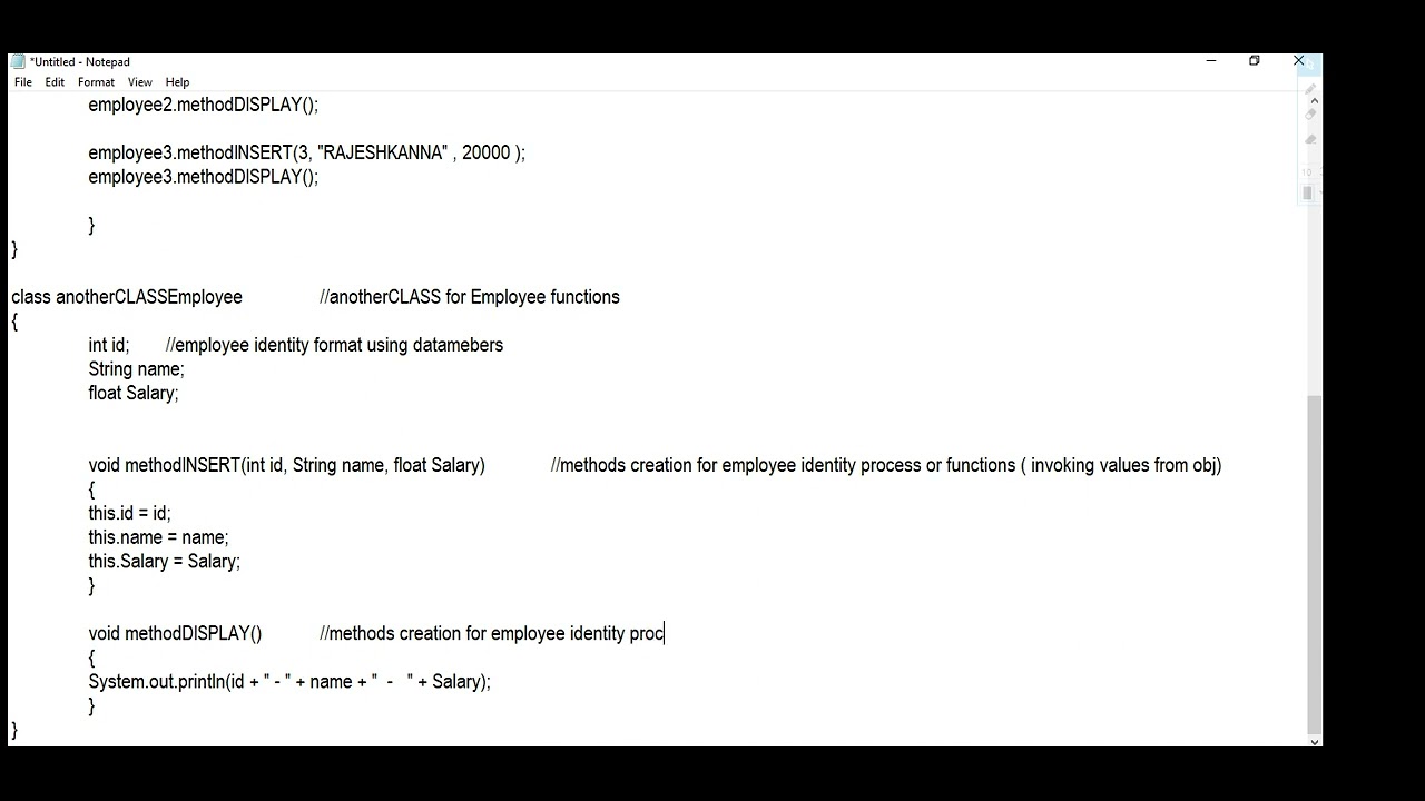 JAVA | LOGICAL PROGRAMS | EMPLOYEE MANAGEMENT SYSTEM (Command Level PROJECT}
