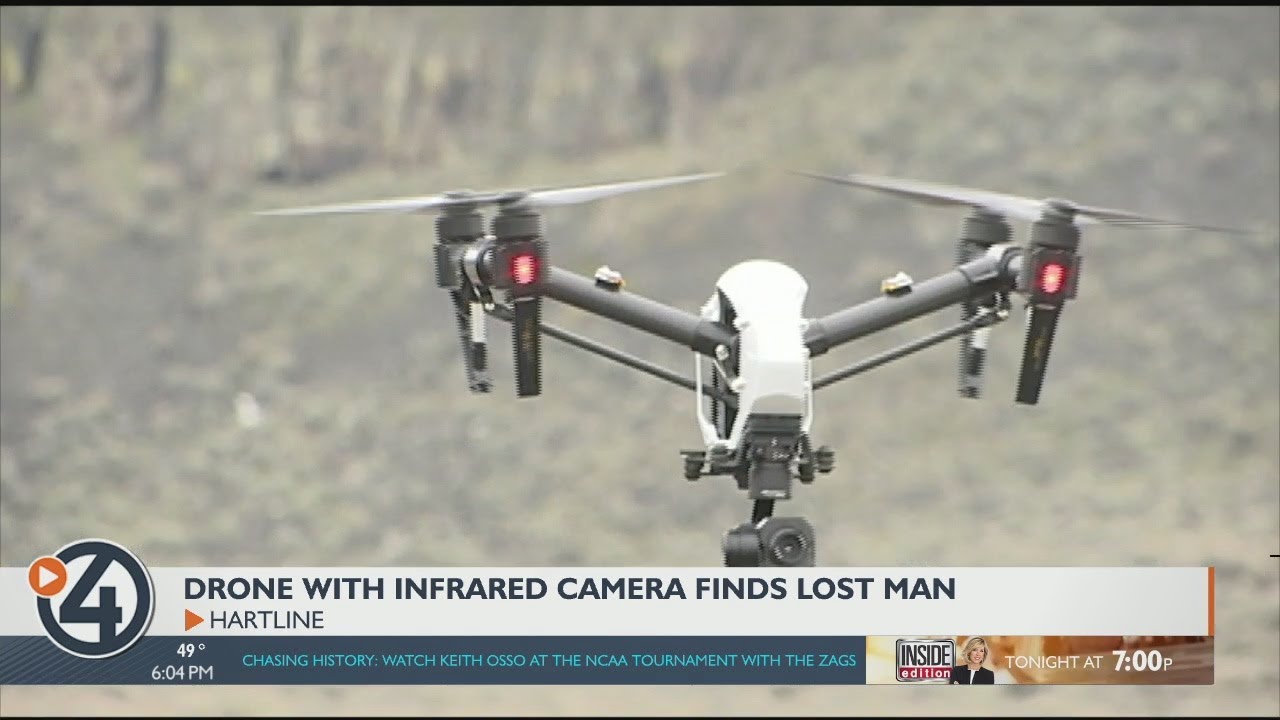 Drone with infrared camera finds lost man
