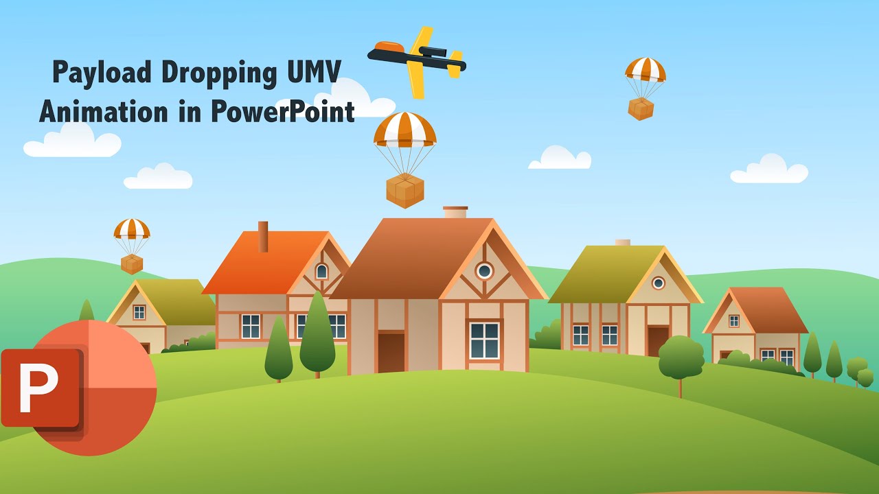 Payload releasing Drone animation in PowerPoint