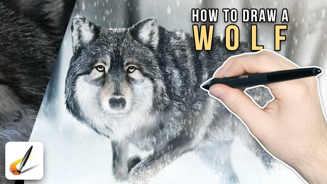 How to Draw a Wolf Portrait - Digital Art Tutorial