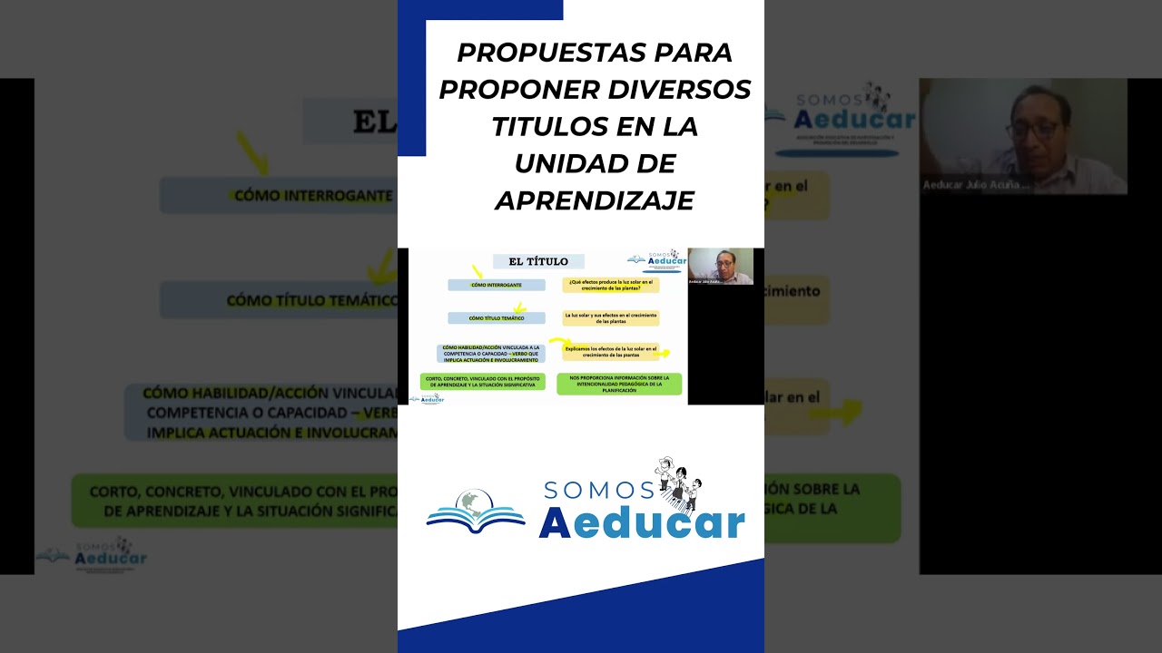 PEDAGOGICAL INTENTIONALITY OF THE TITLE IN THE LEARNING UNIT