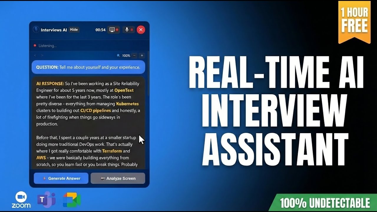 Interviews AI - Real-Time AI Interview Assistant Demo | Ace Your Job Interview