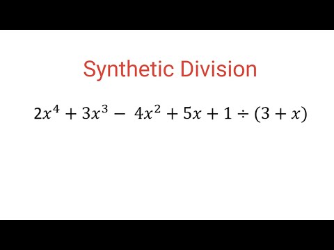SYNTHETIC DIVISION: (2x^4 + 3x^3 - 4x^2 + 5x + 1) Over (3 + x)