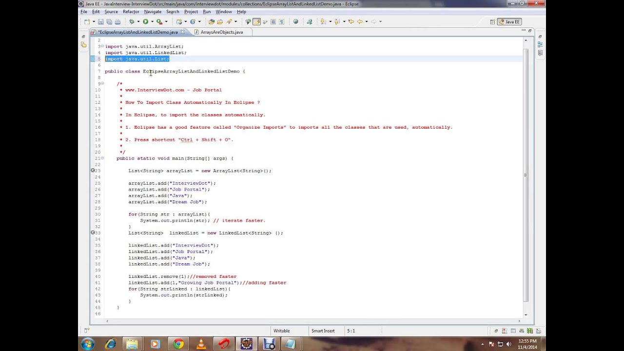 HOW TO IMPORT CLASSES AUTOMATICALLY IN ECLIPSE