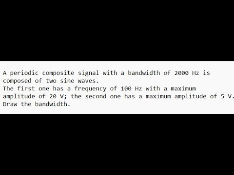 A periodic composite signal with a bandwidth of 2000 Hz is composed of two sine waves. The first one