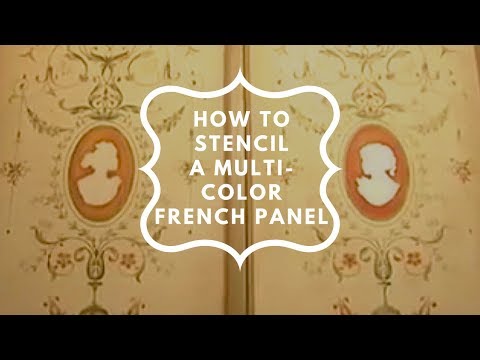 Stencils: How to Stencil with a Brush. Elegant Multi-Color French Panel.