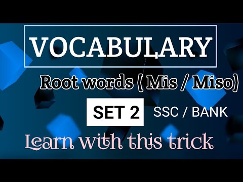English Vocabulary root words MIS/MISO| English Vocabulary with Hindi meaning for SSC CGL,SBI,IBPS