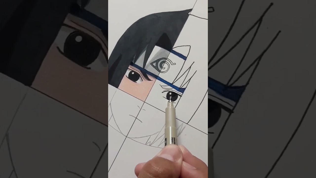 drawing sasuke uchiha x-ray #shorts #naruto #animedrawing #anime
