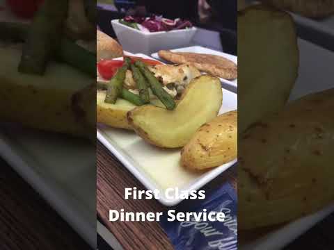 Alaska Airlines First Class Dinner Service 3/28/22 #shorts #travel #portland #firstclass #awardmiles