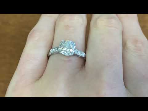 1.74ct Center Old European Cut Diamond Engagement Ring Circa 1920 - Pottstown Ring - Hand Video