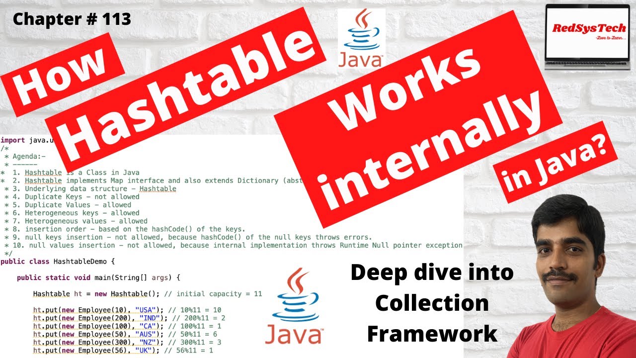 # 113 How does the Java HashTable work? | How HashTable Works Internally in Java? | Java |RedSysTech