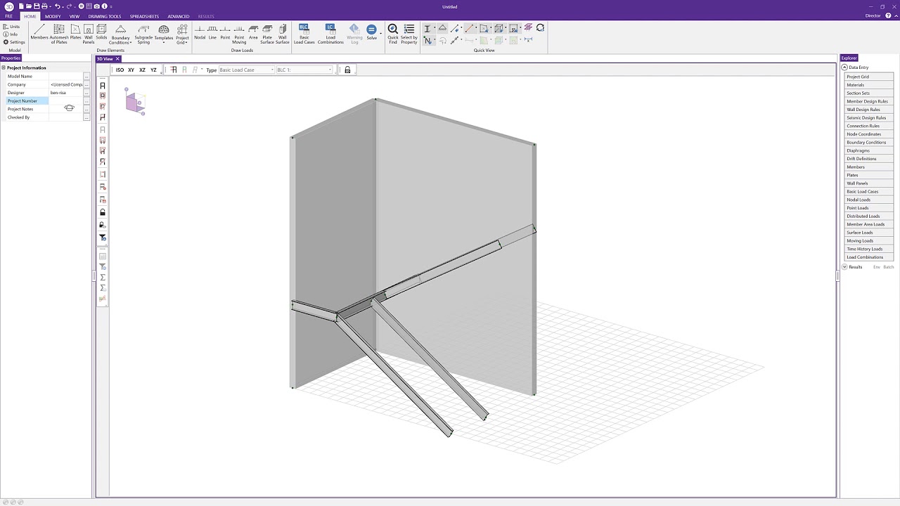 Basics of Model Creation in RISA-3D