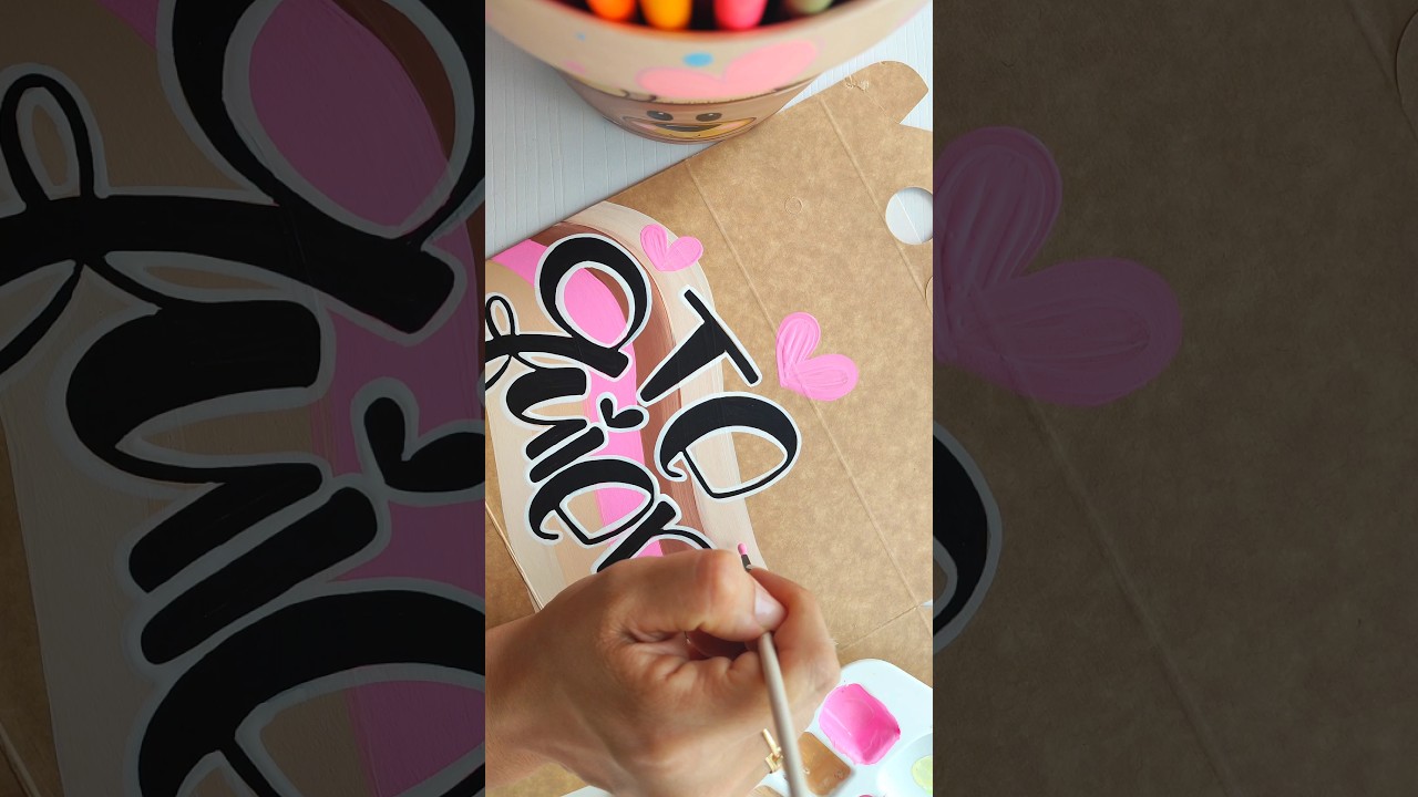 Cómo Decorar una Caja o Bolsa de Regalo ✏️🩷🤎 #lettering #letrasbonitas #manualidades #diy