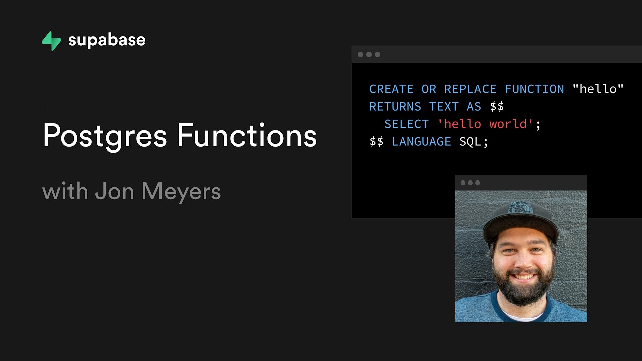 Create PostgreSQL Functions with Supabase