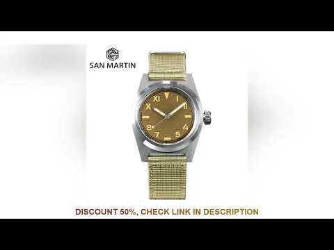 San Martin Pilot Watch NH35 38mm Vintage Military Enthusiasts Sapphire Automatic Mechanical Men Watc