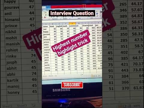 Highest Number Highlight #exceltricks #exceltips #exceltutorial #excel #tricks #tips #video #viral