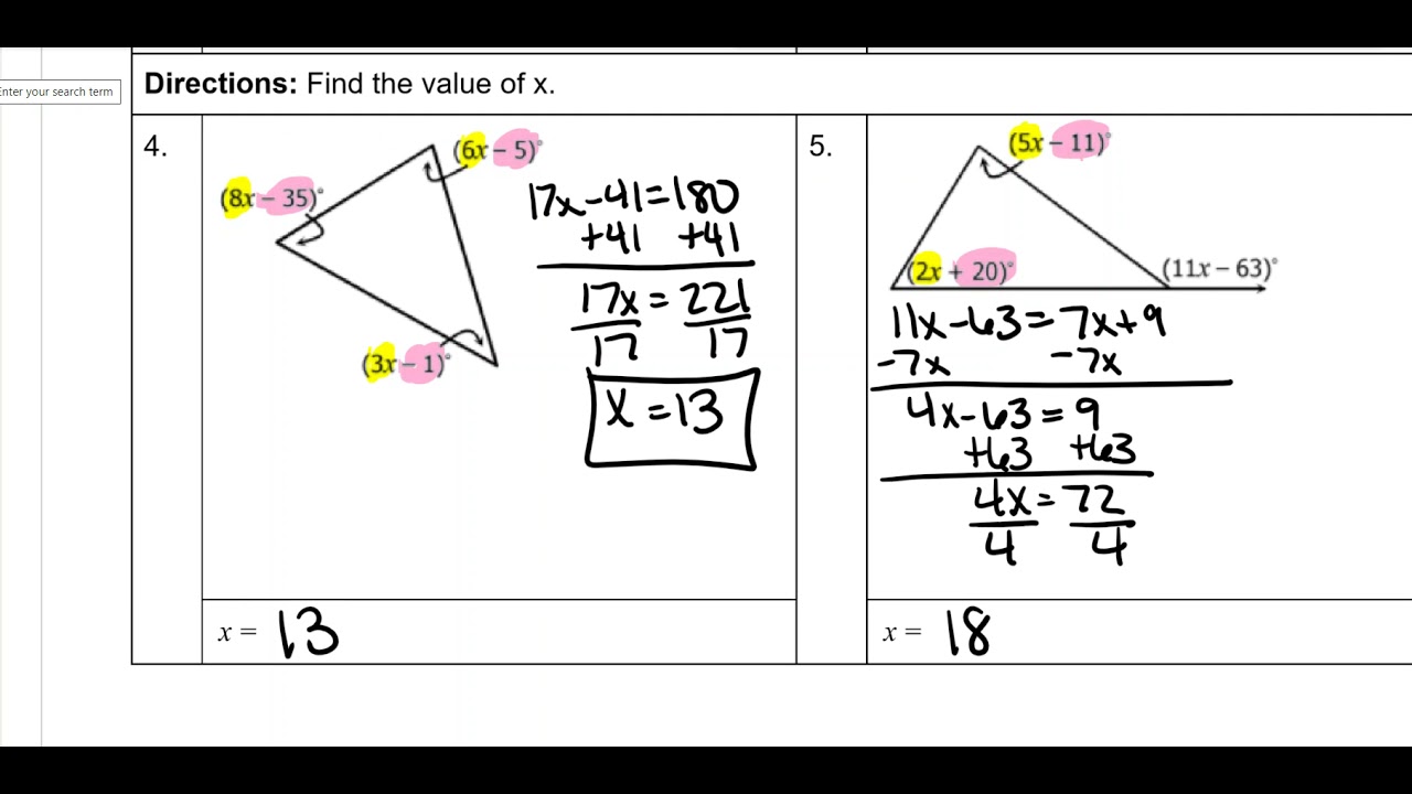 LVL Classifying Triangles - Test Review