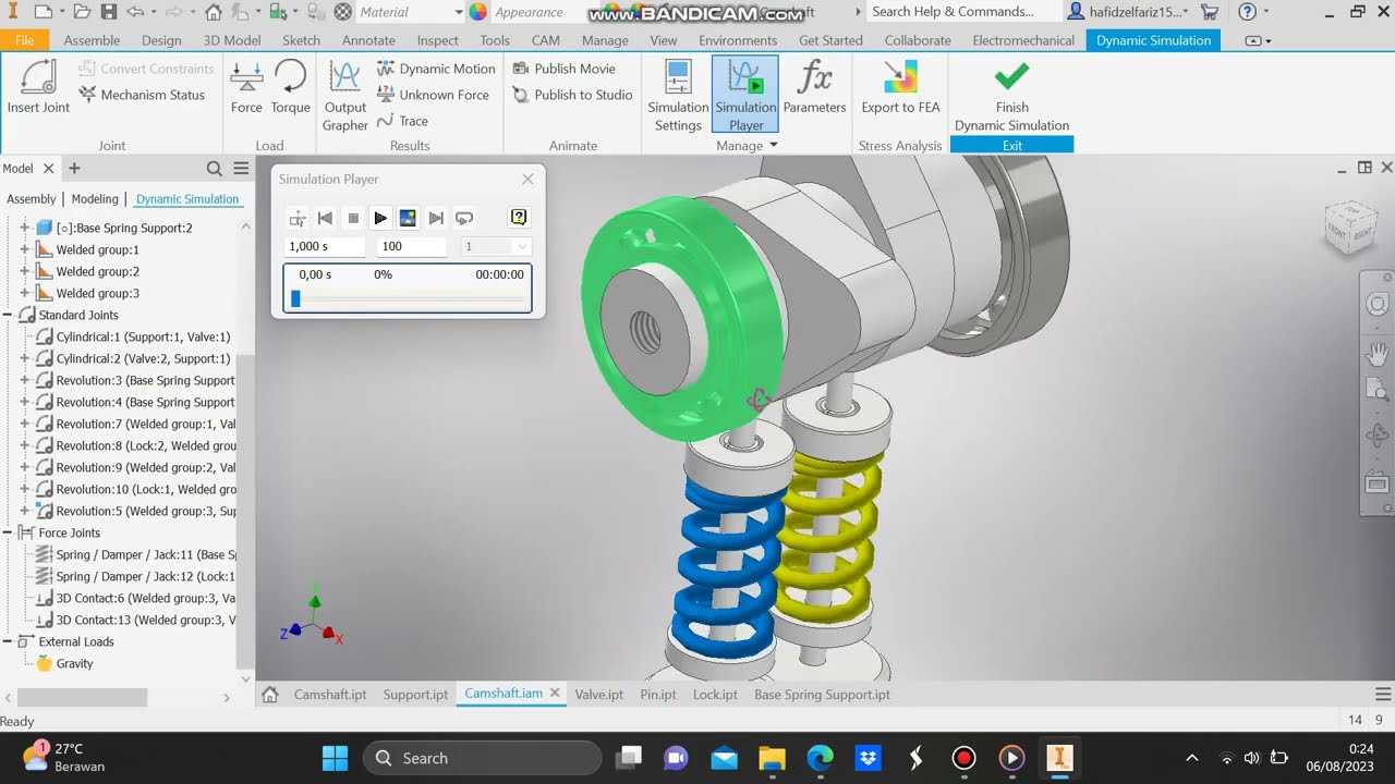 Dynamic Simulation Camshaft - Autodesk Inventor