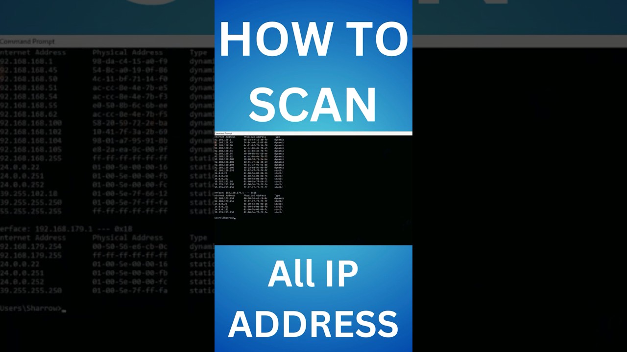 How to scan all IP Addresses in your LAN without any software | How To Find all device's IP With CMD