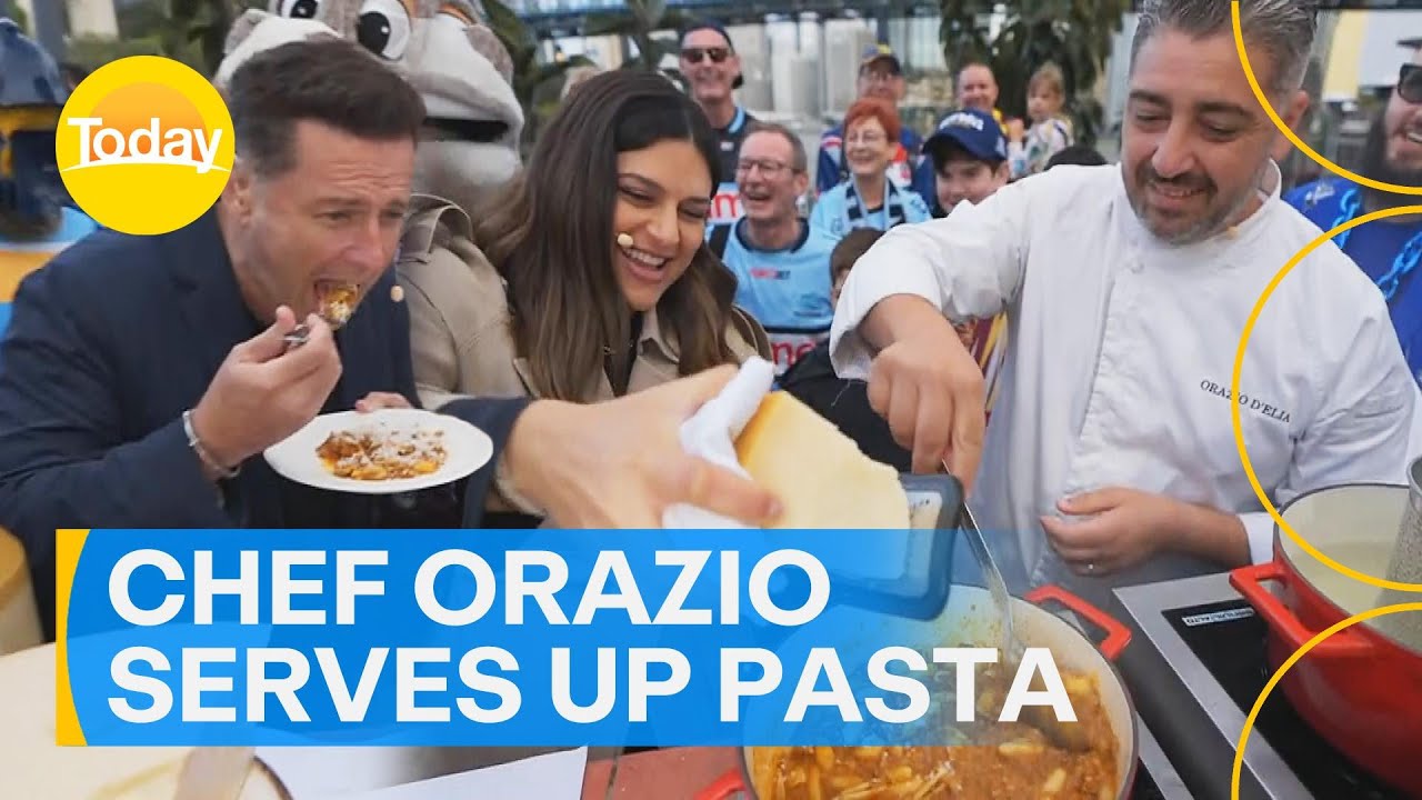 Chef Orazio serves up his famous shell pasta for Karl and Sarah | Today Show Australia