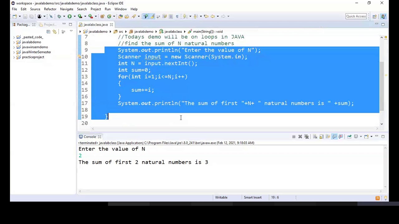 Java Programming  -   for, while and do while Loops - Introduction and Exercise - CSE1007