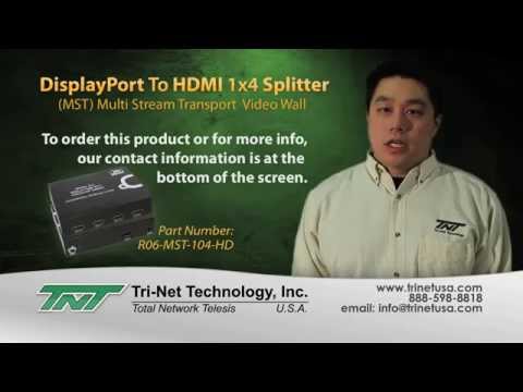 DISPLAYPORT TO HDMI 1x4 SPLITTER (MULTI STREAM TRANSPORT) VIDEO WALL (R06-MST-104-HD)