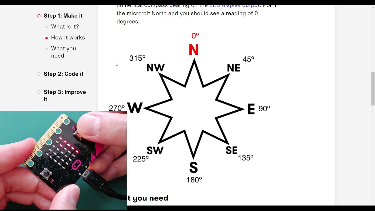 Compass Bearing - BBC Micro:bit Projects 2021 + ( Python Programming)