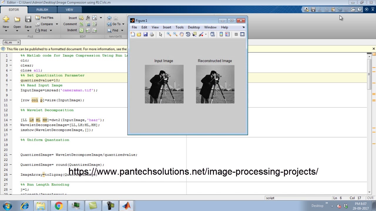 Image compression using Run Length Encoding