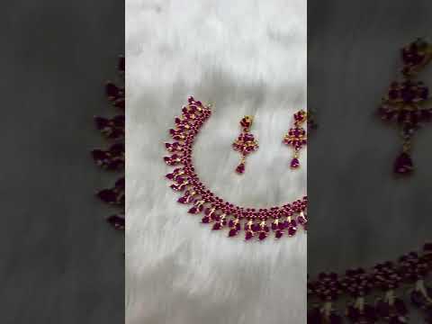 One Gram Gold Plated Jewelry Ruby Necklaces