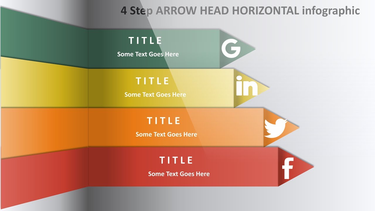 8.Create 4 Step ARROW HORIZONTAL infographics| PowerPoint Presentation|Graphic Design|Free Template