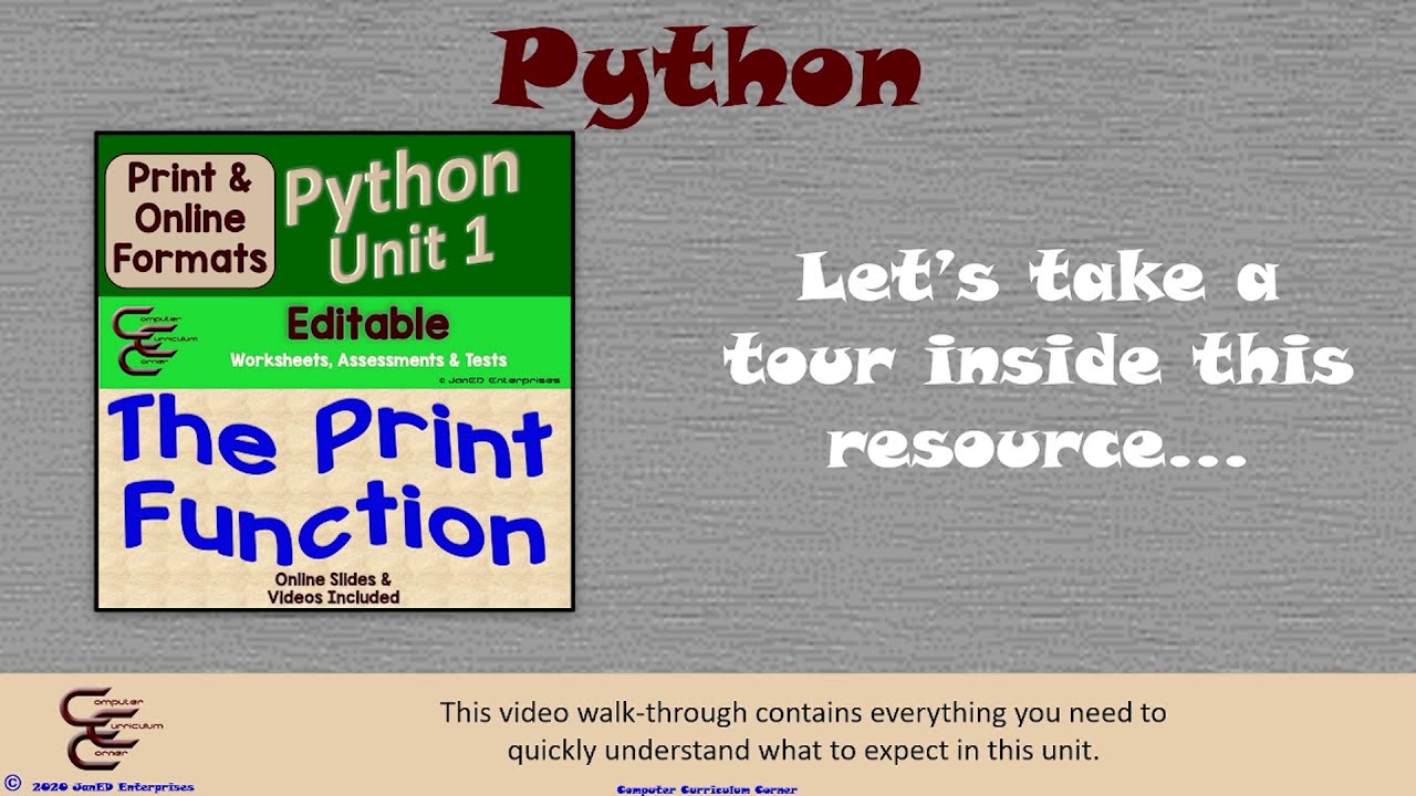 Python Print Function Unit 1 Preview Video