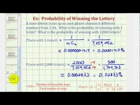 Ex 1: Probability Using Combinations (Lottery) | Math Help from Arithmetic through Calculus and ...