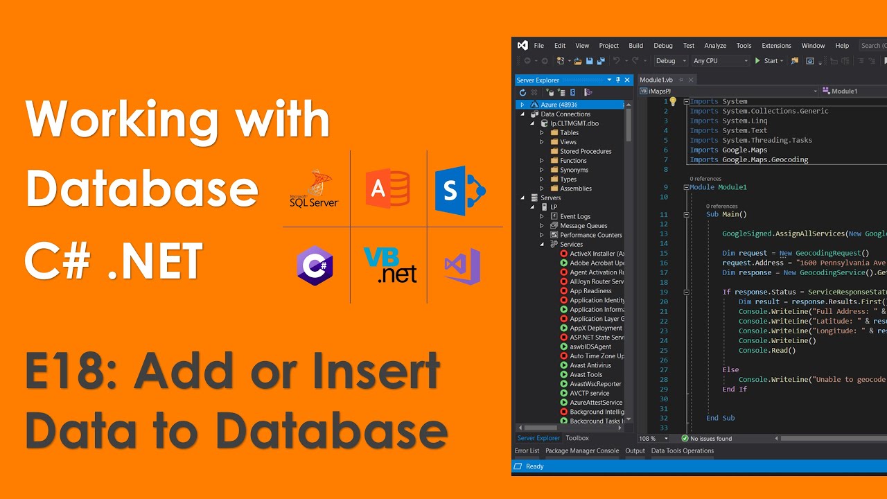 Add Data or Insert Data to Database - Oledb C# .NET E18