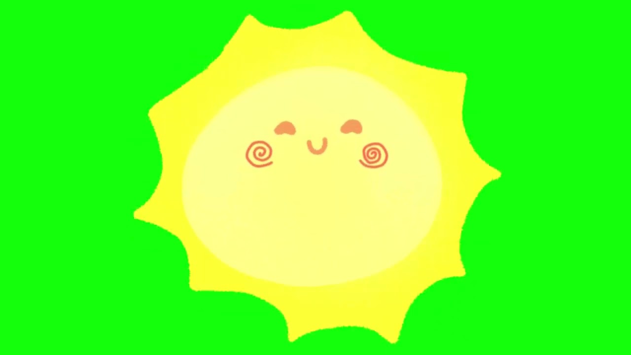 FREE Happy Sun Animation [4K Green Screen] - No Copyright Cartoon VFX for Kids Content & YouTube