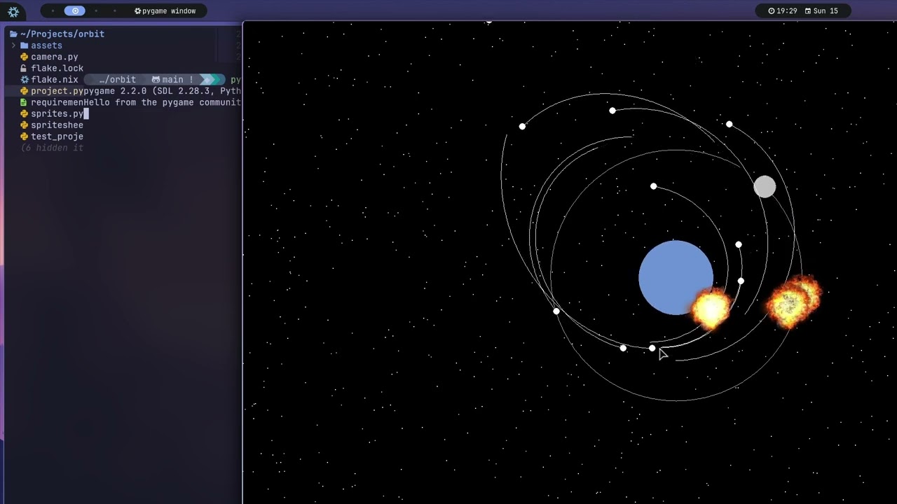Pygame Orbit Simulation – CS50p Final Project