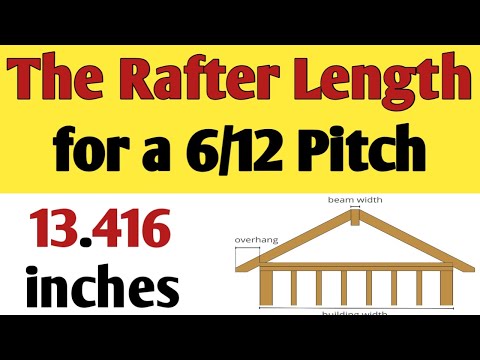 What is the rafter length for a 6/12 pitch | Rafter length for a 6/12 roof Pitch.