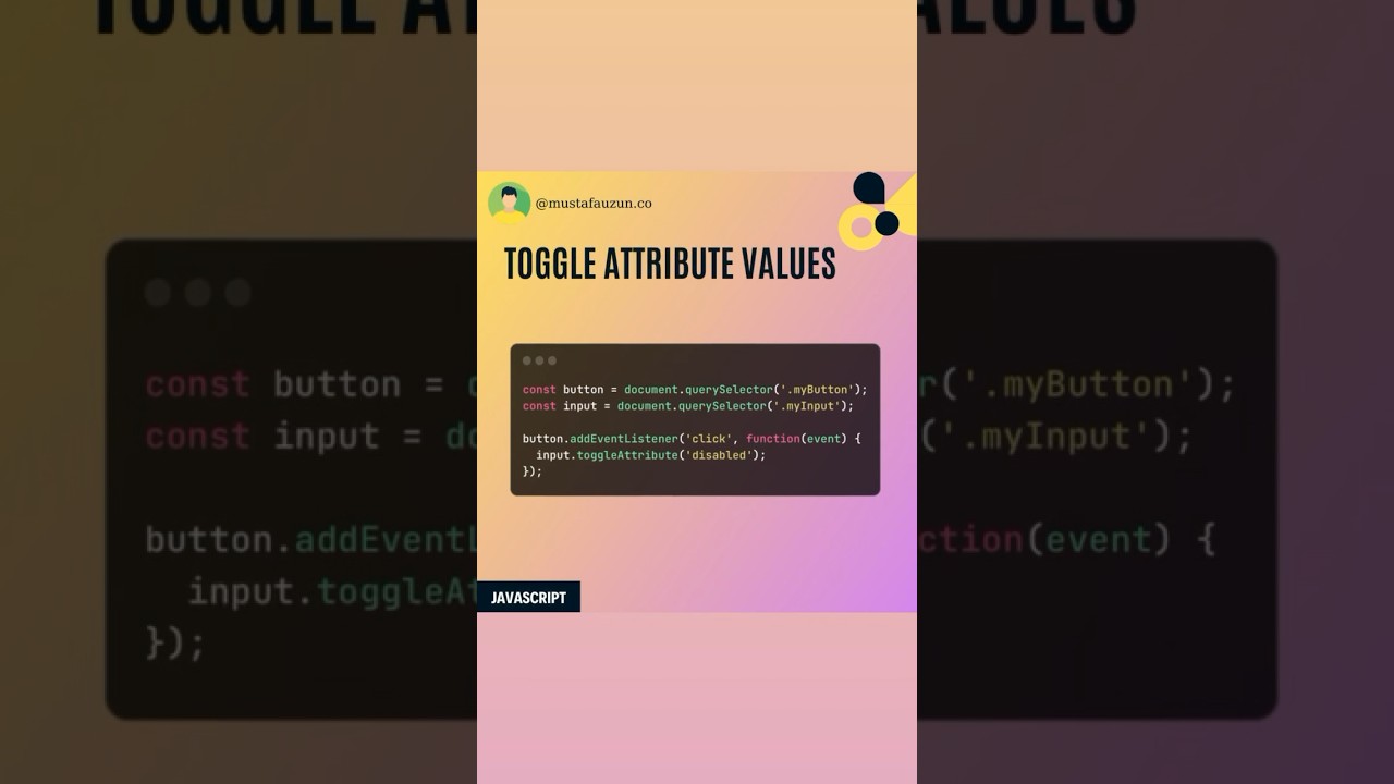 Javascript, Toggle Attribute Values #javascript