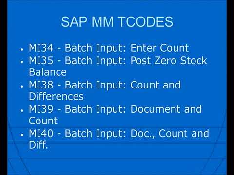 SAP MM Transaction Codes material management Module Tcodes