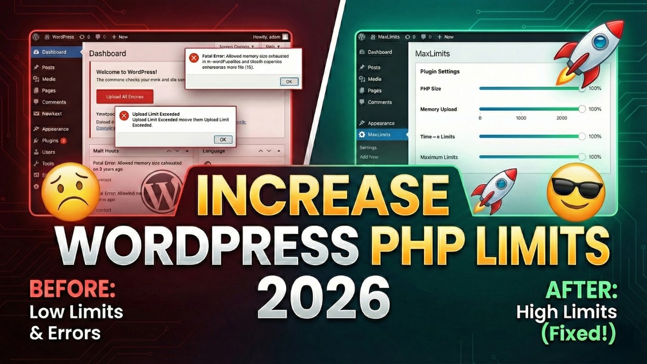 How to Increase PHP Memory Limit, Upload Size & Execution Time in WordPress (No Code!)