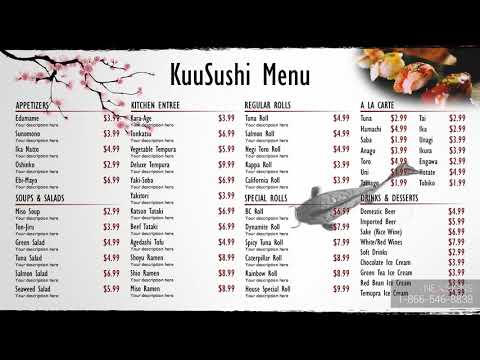 Sushi Delight - Digital Menu Board Design - Restaurant - NexSigns
